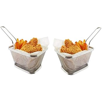 Amazon.com: Stainless Steel Mini French Fries Basket Square Fryer ...