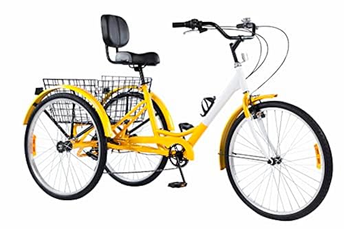 Hangnuo Adult Tricycles 7 Speed, Adult Tricycle Trikes 20/24/26 inch 3 ...