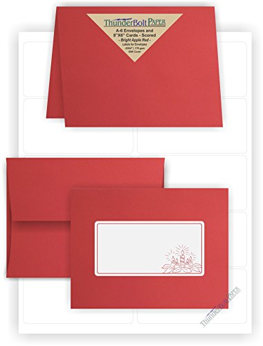 Buy 4X6 Folded Size with A-6 Envelopes - Bright Apple Red - 15 Sets ...