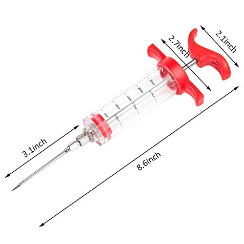 FIRECOW Plastic Marinade Injector Syringe with Screw-on Meat Needle ...