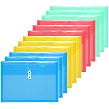 Amazon.com : TIENO 12 Plastic Envelopes with String Closure Legal Size ...