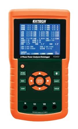 Amazon.com: Extech PQ3450 3-Phase Power Analyzer/Data Logger ...