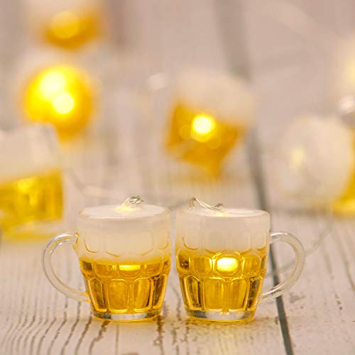 Impress Life 3D Beer Mug String Lights Decor, 10ft 15 LED with Remote ...