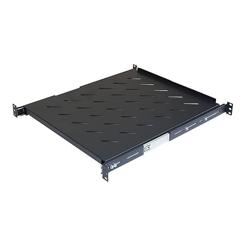 Aeons 1U 19-inch Sliding Rack Server Shelf Vented 4 Post Rack Mount 20 ...