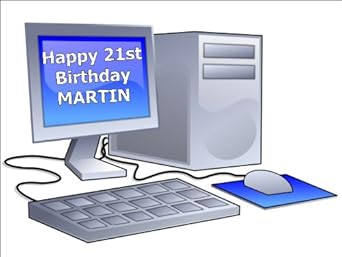 A4 Computer Cake Toppers Decorations Personalised on Rice Paper ...