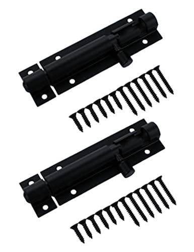 Runningfish 2 Pack Black Solid Aluminium Slide Bolt Latch, Mini Door ...