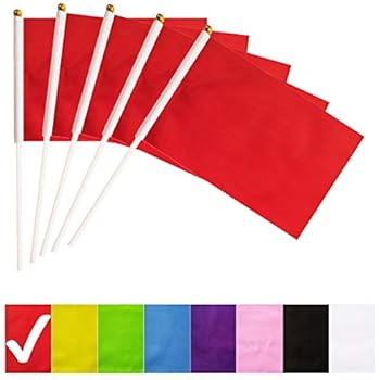 Amazon.com : BCLin Red Stick Flags, 50 Pack Hand Held Small Mini Solid ...