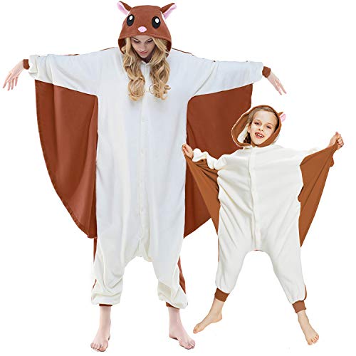 NEWCOSPLAY Unisex Kid Flying Squirrel Pajamas Plush One Piece Costume ...