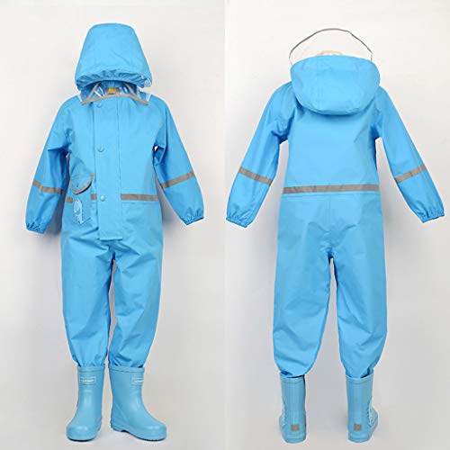 Toddler Rain Suit Baby Rain Suit with Hood Waterproof Coverall One Piece Rain Suit Kids Muddy ...