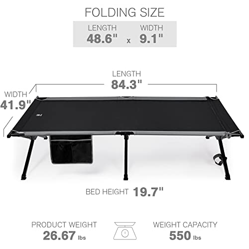 EVER ADVANCED Oversized Camping Cot for Adults with Zipper XL Large ...
