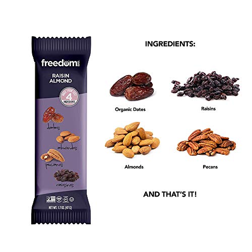Freedom Bar Healthy Vegan, Nut and Fruit Bar Variety Pack - Non GMO, No ...