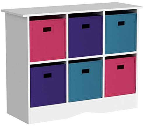 RiverRidge 6 Bins Storage Cabinet for Kids, White/Jewel | Pricepulse