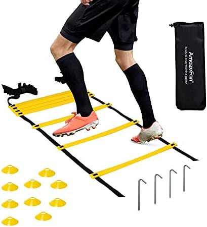 21ft Adjustable Agility Ladder & Speed Footwork Cones Training Set ...