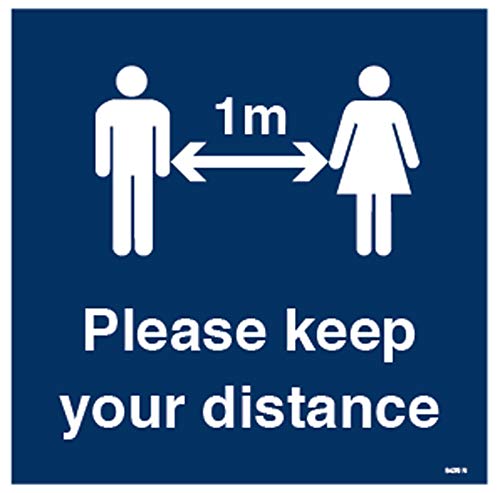 Please keep your distance (1 metre social distancing) Semi Rigid PVC ...