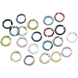 PandaHall Elite 1 Box 6 Colors About 1300 Pcs Iron Plated Jump Rings Unsoldered 7mm Diameter ...