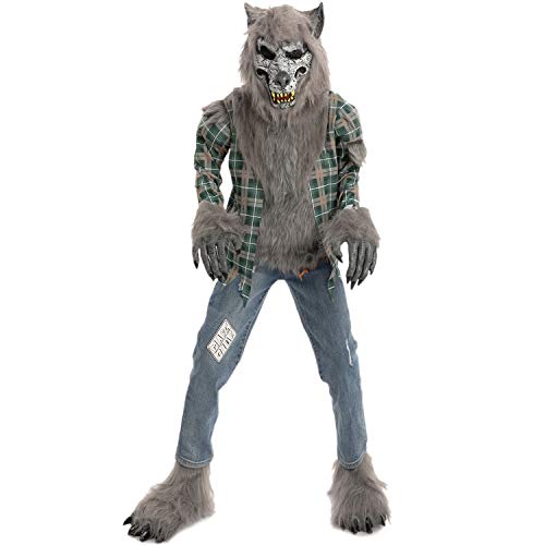 Spooktacular Creatio Child Unisex Green Werewolf Costume with Mask ...