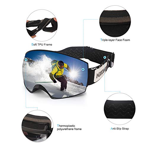 NXONE Snow Goggles Anti-Fog UV Protection Snowboard Goggles with ...