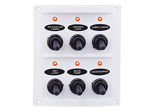 Marine White Boat Splashproof 6 Gang Led Toggle Switch Panel – Five ...