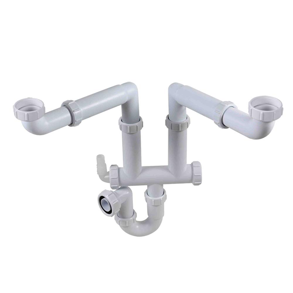 Talea Double Kitchen Sinks Drain Pipe Kit Drain Pipe Rear Hard Tube for ...