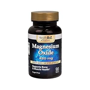 Amazon.com: HealthA2Z Wellness Magnesium Oxide 420mg, Support Bone ...