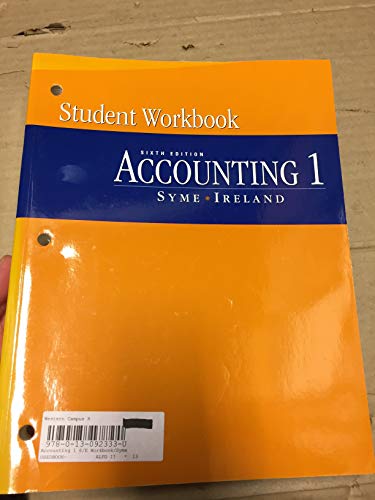Accounting: Workbook and Study Guide v. 1: 9780130923332: Books - Amazon.ca