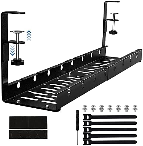 Under Desk Cable Management Tray, Computer Cable Rack for Office Metal ...