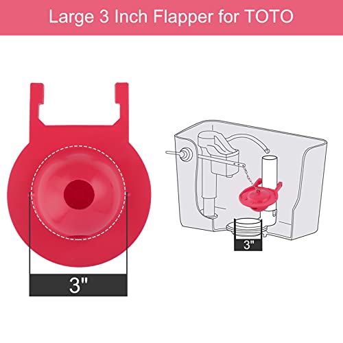 Hibbent 2 Pack Large 3-Inch Toilet Flapper Replacement Compatible with ...