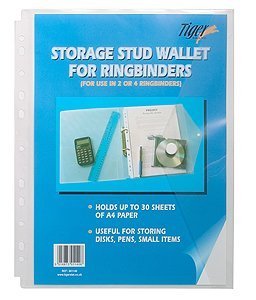 A4 Ring Binder Clear Plastic Stud Document Wallet (Pack of 5): Amazon ...