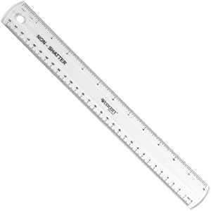Amazon.com : Westcott English and Metric Shatterproof Ruler, Clear, 12 ...