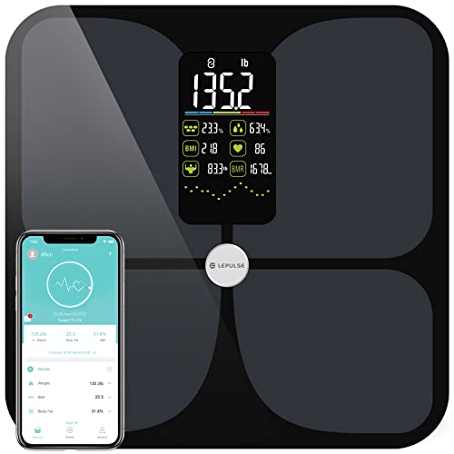 Scales for Body Weight and Fat, Lepulse Large Display Body Fat Scale ...