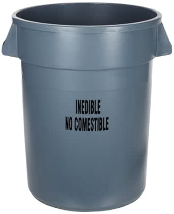 Rubbermaid Commercial Brute Plastic Trash Can without Lid, with ...