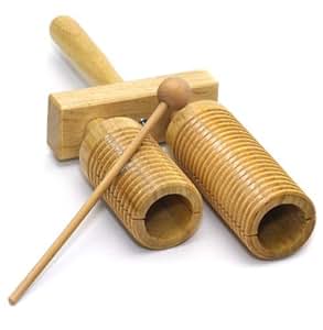 Quatro Percusión par DE MADERA AGOGO campanillas guiro con batidor ...