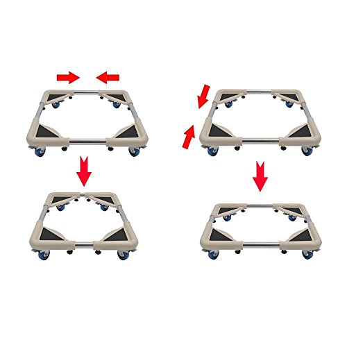 SPACECARE-4-Rubber-Locking-Swivel-Wheels-Telescopic-Furniture-Dolly ...