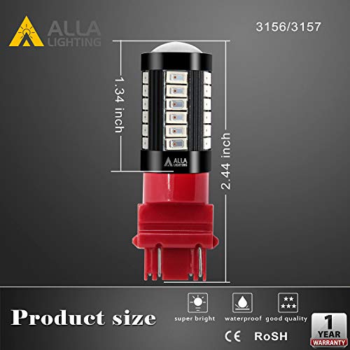 Alla Lighting 2800lm T25 Wedge 3156 3157 LED Bulbs, Red Brake Stop Tail ...