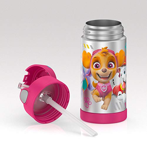 THERMOS FUNTAINER 12 Ounce Stainless Steel Vacuum Insulated Kids Straw Bottle, Paw Patrol ...