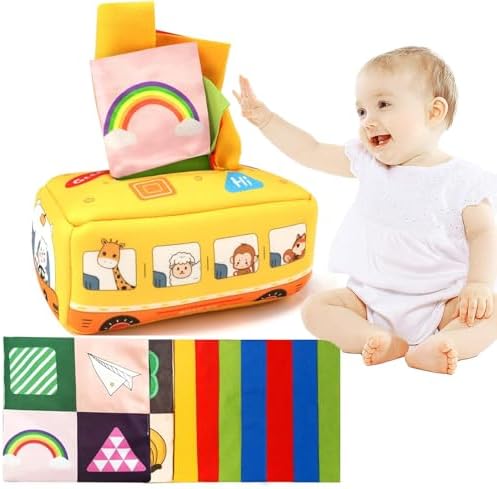 سعر KRCIQMV Baby Tissue Box Sensory Toys, Magic Tissue Box with 8 ...