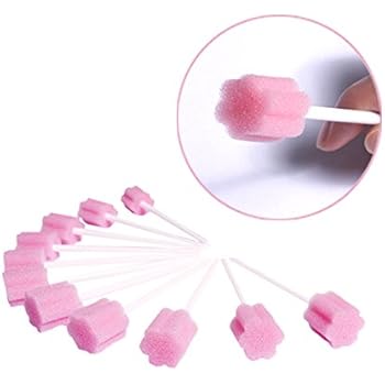 Amazon.com: Disposable Oral Care Sponge Swabs(50pcs Pink): Health ...