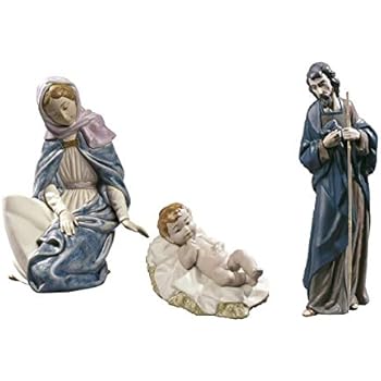 Amazon.com: Lladro Nao Holy Family Gres Porcelain Nativity Set with ...