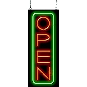 Deluxe Open Vertical Neon Sign - Red & Blue - Verticle Open Neon ...