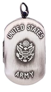 Sterling Silver US Army 2 Photo Dog Tag Military Locket from Watch ...