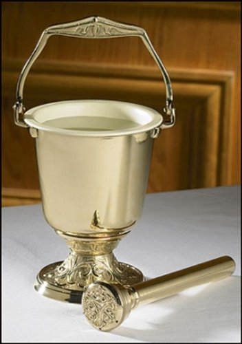 Religious Supply Embossed Holy Water Pot with Sprinkler Set for sale ...