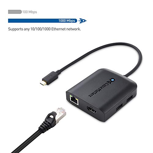 Cable Matters Hub USB C con HDMI 4K, carga de 80 W, Gigabit Ethernet y ...