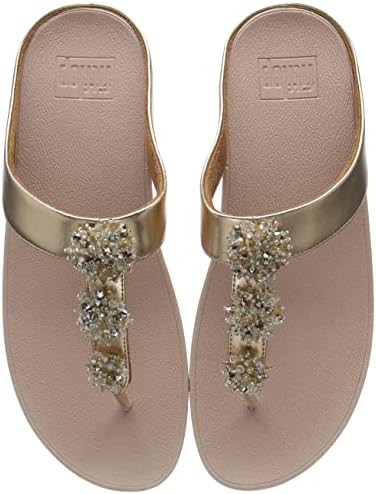 Fitflop Women's Fino Toe Post Galaxy Bead Flipflop, Rose Gold, 43 EU ...