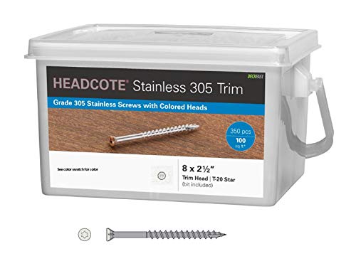 Headcote #8 x 2-1/2" - #39 White - Stainless Steel Trim Head Deck ...