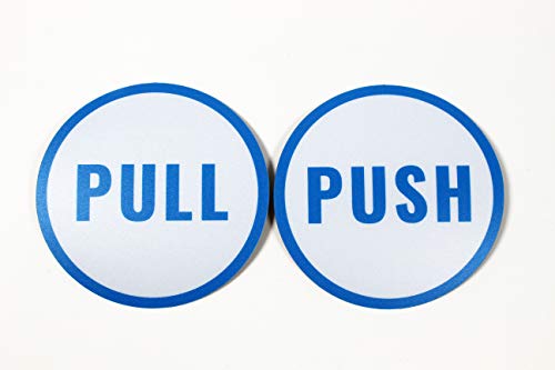 Buy Push Pull Door Sign Stickers | 4" Round Push Pull Signs | Set of 2 ...