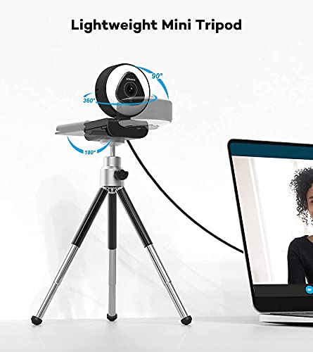 Webcam Streaming 1080P Full HD with Dual Microphone and Ring Light ...