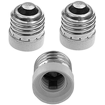 FINELED 3PACK E26 E27 to E17 Socket Adapter, Medium Screw to Intermediate base E17 Light Bulb ...