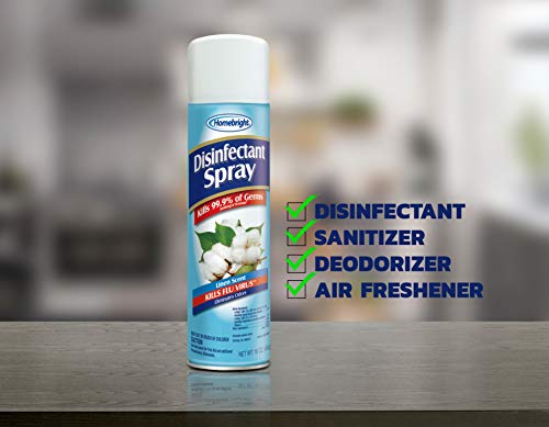 Homebright Premium Disinfectant Aerosol Spray - Kills 99.99% of Viruses ...