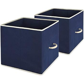 Amazon.com: Durable Collapsible Storage Cubes 14x14", Set of 2 - Navy ...