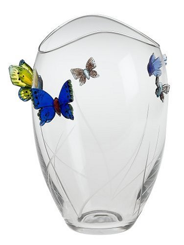 Amazon.com: Godinger Crystal Butterfly Vase: Decorative Vases: Kitchen ...